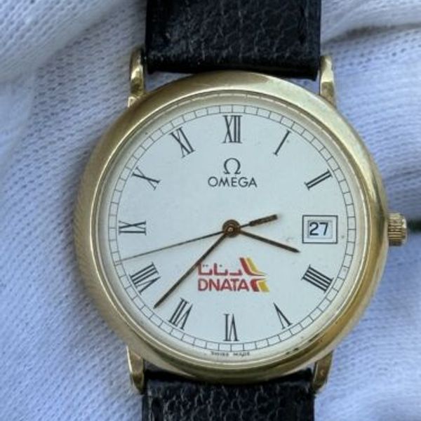 RARE VINTAGE SLIM OMEGA DIAL WITH ARABIC DANATA LOGO MENS QUARTZ ...