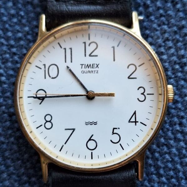 Vintage Timex LA CELL Gold Tone Case Quartz Analog Men's Watch New ...
