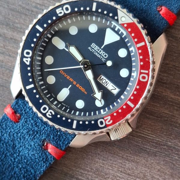 ORIGINAL SEIKO SKX009 PEPSI 7S26-0020 Scuba Diver Automatic Blue Men's ...