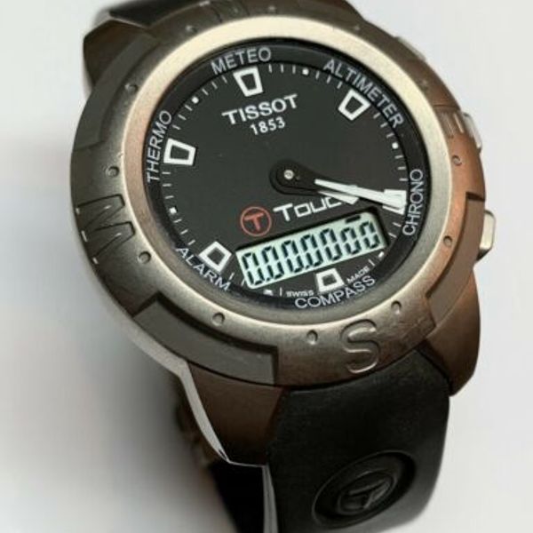 TISSOT T-TOUCH Multi-Function Swiss Watch Titanium Altimeter Compass ...