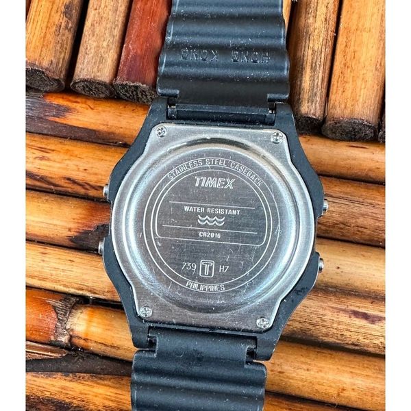 Timex Men's 739 Black Resin Strap Stainless Steel Caseback Dial Wrist ...