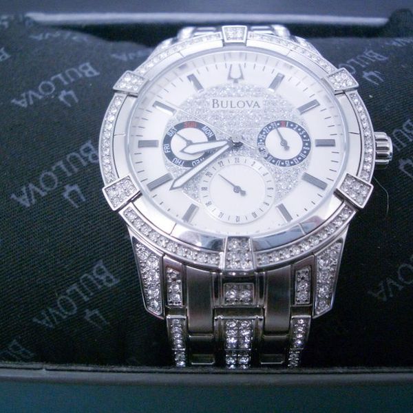 Bulova Multifunction Crystal Pave Dial Men's Watch 96C109 | WatchCharts ...