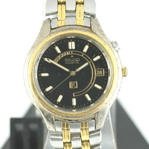 Vintage Seiko Kinetic 5M42-0A19 Two -Tone Men's Quartz Watch ...