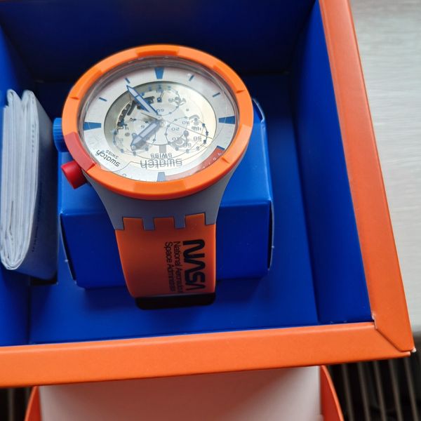 SWATCH NASA ORANGE NEVER BEEN OUT BOX BNWT | WatchCharts Marketplace