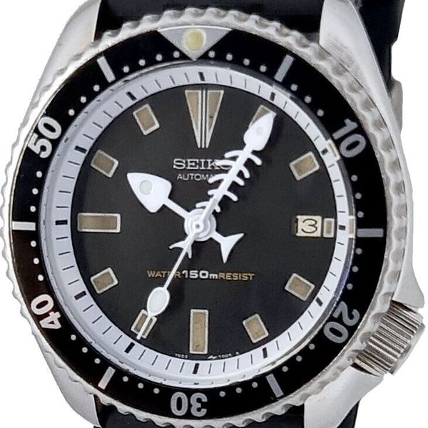 Custom MOD Vintage SEIKO diver "Fishbone" Set Genuine 7002 dial, case ...
