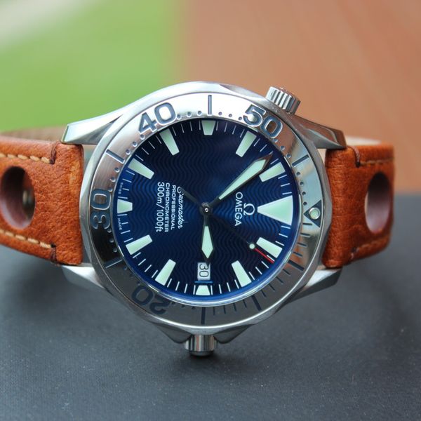 SOLD Omega Seamaster Pro SMP 2255.80 Electric Blue Custom MOD 41mm Full Size Auto - Box/Papers ...