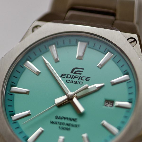 Casio Edifice Turquoise Tiffany Blue Dial Stainless Steel CasioOak ...
