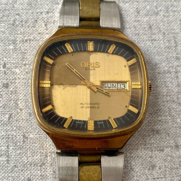 ORIS Star Crystal Automatic Cal 2879 Gold Dial Men's Watch 21 Jewels To ...