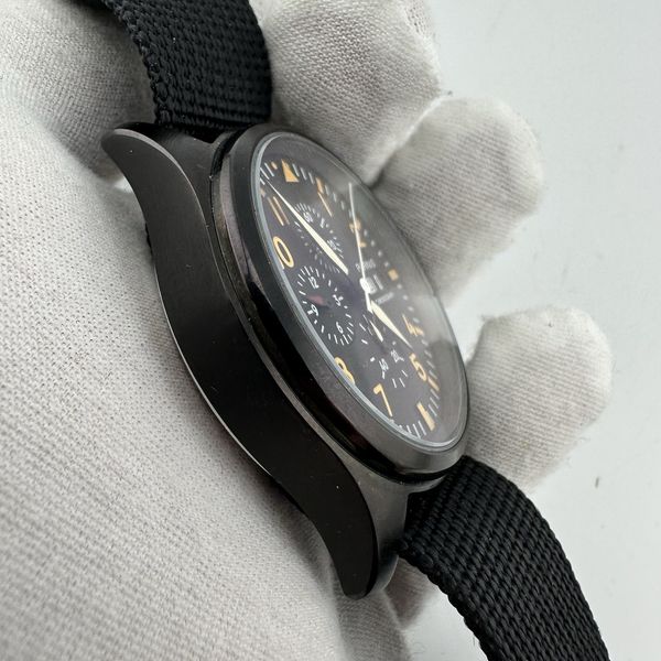 Parnis Quartz Chronograph Armbanduhr Stahl - 42 mm Black Case Watch ...