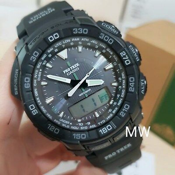Casio Protrek Triple Sensor Tough Solar Men's Watch PRG-550-1A1 Black Resin New | WatchCharts ...