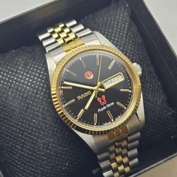 Rado Purple Horse Black Dial 25 Jewels Automatic Men's Watch ...