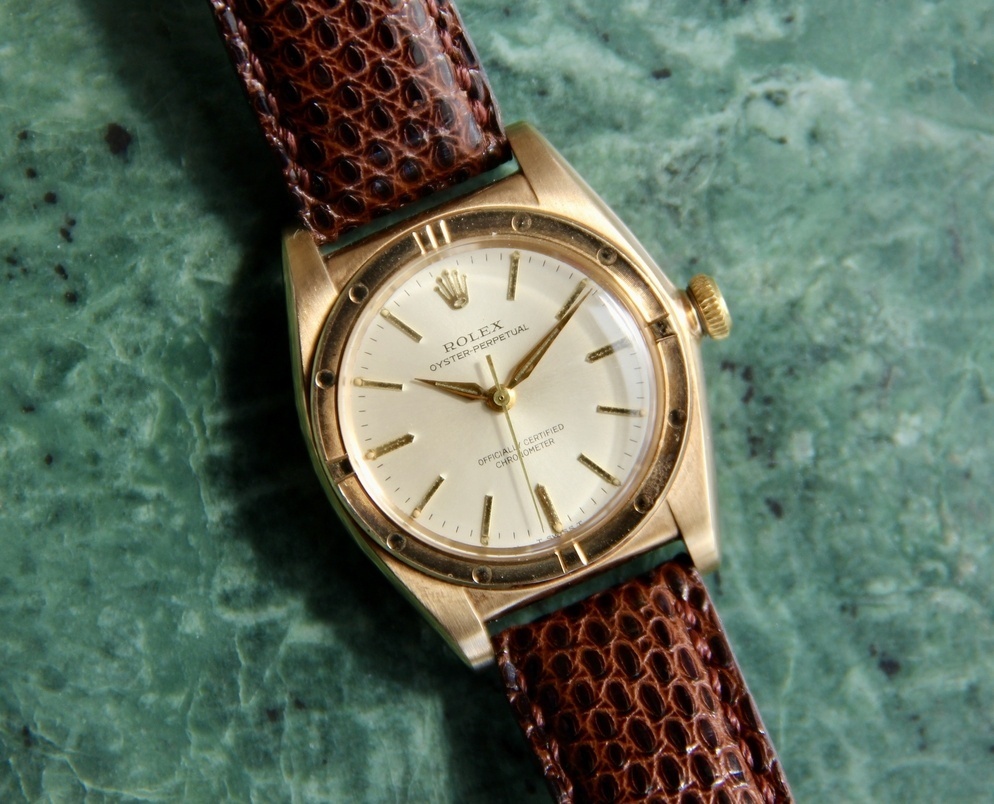 FS: Rolex Bubbleback ref 3372 Solid Rose Gold Excellent Condition circa 1945 | WatchCharts