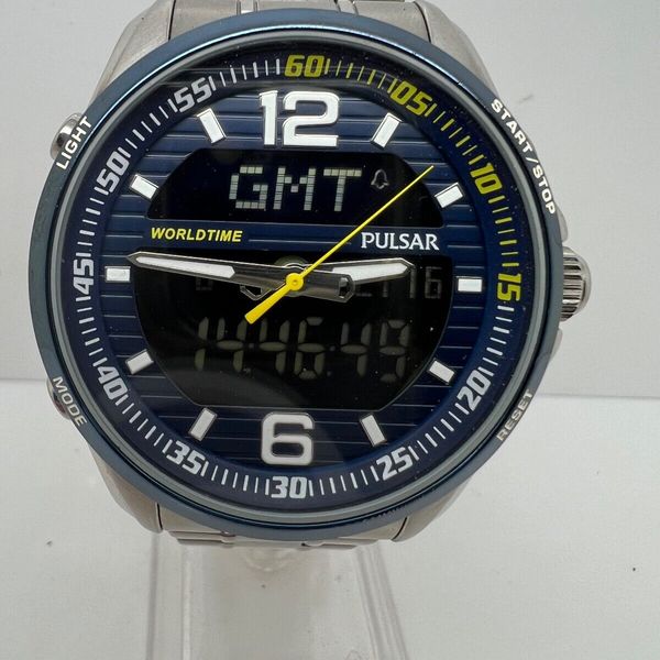 Pulsar by Seiko N021-X001 World Time Analogue Digital Watch New Battery ...
