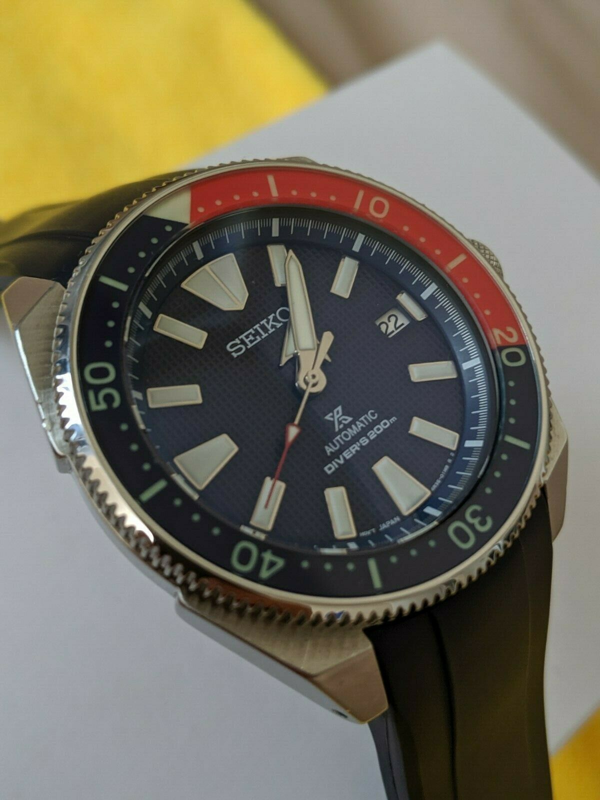 Seiko Samurai (SRPB53) with mods (Sapphire, lume bezel, crafter blue ...