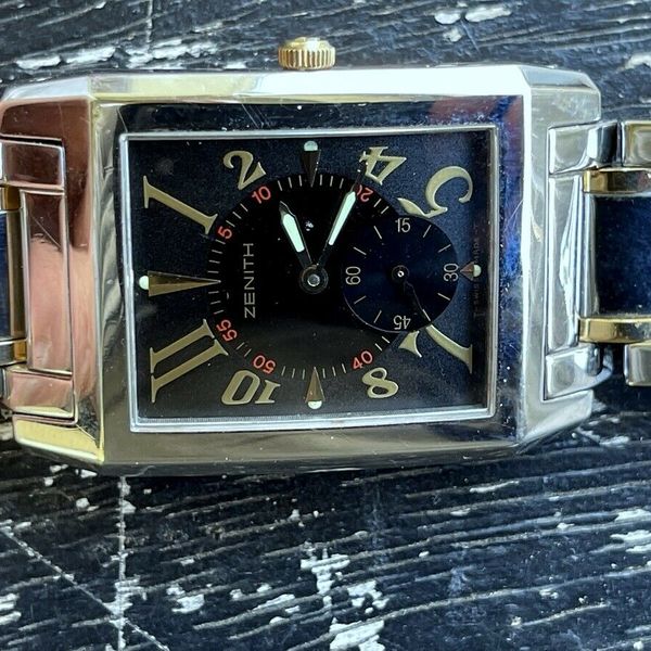 Zenith Port Royale V Two Tone Stainless Steel Gold Black Dial Bracelet ...