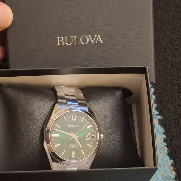 Bulova Surveyor Green Dial Classic Automatic Mens Watch 96B429 MINT ...