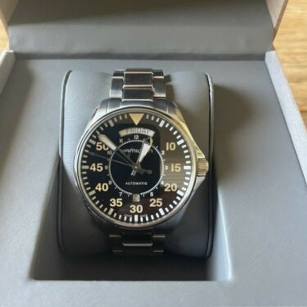 Hamilton Khaki Aviation Pilot Day Date Auto Watch H64615135 | WatchCharts