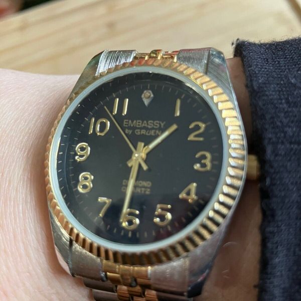 Vintage Men's Embassy by Gruen Diamond Quartz Watch | WatchCharts ...