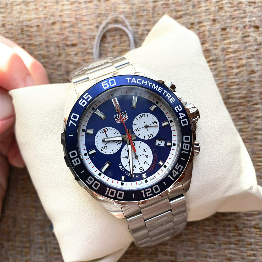 TAG HEUER Formula 1 Quartz Chronograph Blue Dial Men's Watch CAZ1018 ...