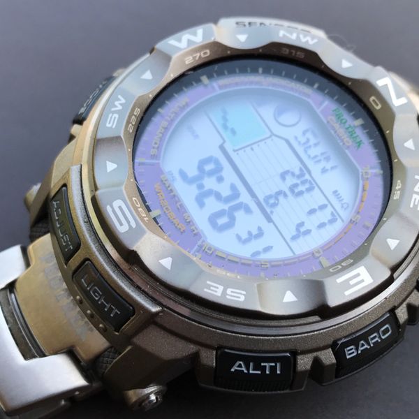 REDUCED : CASIO PRO-TREK SOLAR MULTI-BAND 6 ATOMIC- TITANIUM- TRIPLE ...