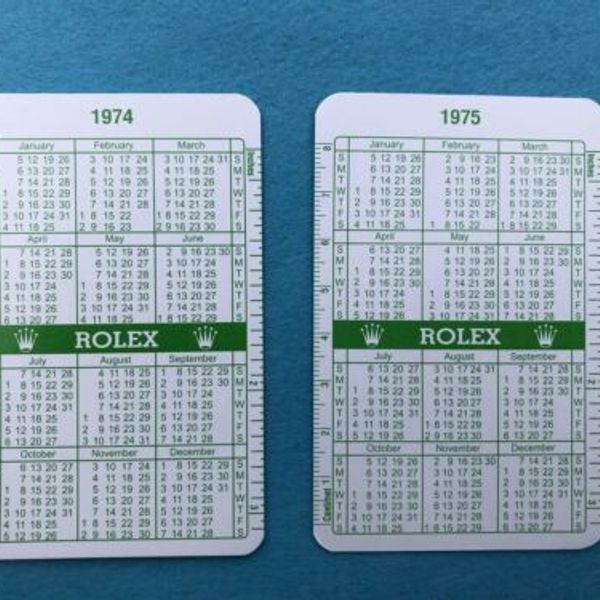 Rolex Calendar 1974/1975 Calendar Vintage Rare Daytona Submariner GMT ...