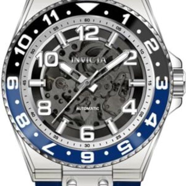Invicta 44382 Speedway Automatic 3 Hand Skeleton Black Blue Dial Men ...