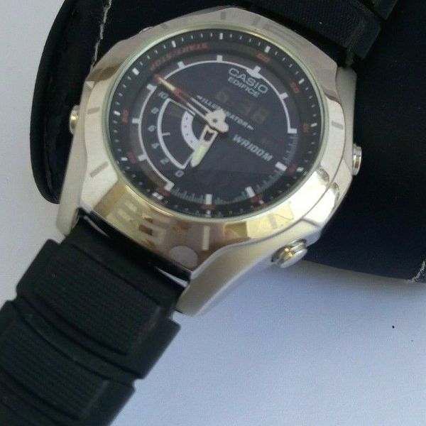 CASIO EDIFICE EFA-113 VINTAGE WORLD TIME WR100M digital Watch 1990s ...
