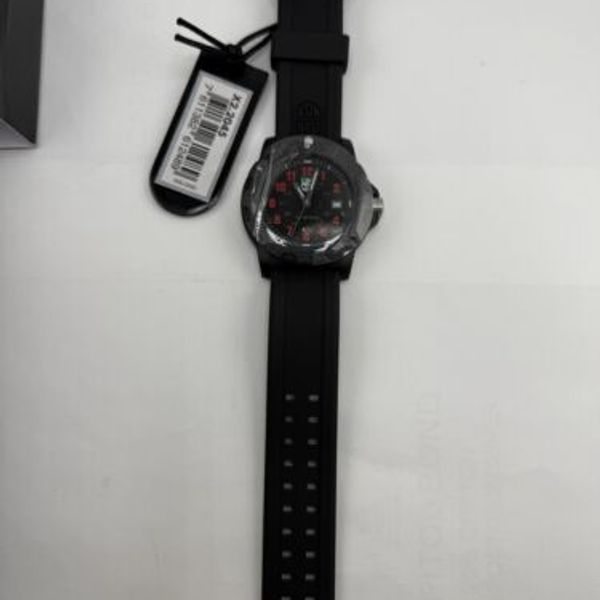 Luminox Men's Manta Ray Carbonox X2.2045 Black/Red Dial Polyurethane ...