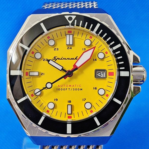 SPINNAKER DUMAS SP-5081 | YELLOW DIAL | SHARK MESH BRACELET | NEAR MINT ...