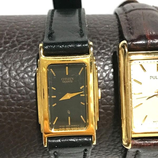 Vintage Ladies Watch lot of 2, Citizen Tank & Pulsar Tank Dress Watch ...