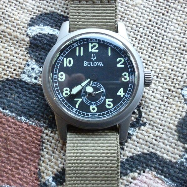 BULOVA 96A102 ARMY STYLE QUARTZ WATCH ON A ZULU STRAP NO BOX OR MANUAL ...