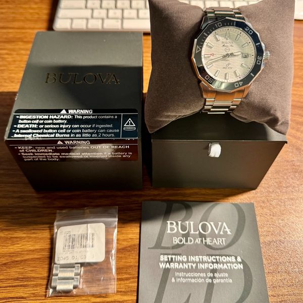 Bulova Marine Star White Men's Watch 96B255 Lightly Used ...