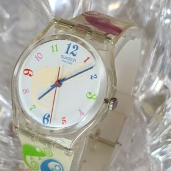 Collectible SWATCH AG 2006 Gecko Watch White Dial Multi Colored Band ...