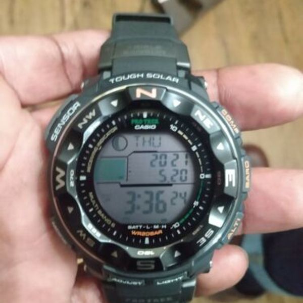 Casio ProTrek Digital Solar Watch Triple Sensor 3258 PRW-2500 Black ...