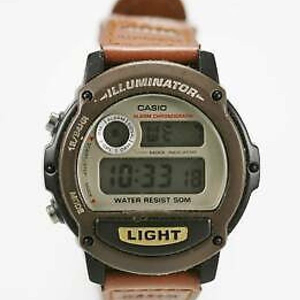 Casio Illuminator Watch Men Chro Date Light Alarm Black Brown Plastic ...