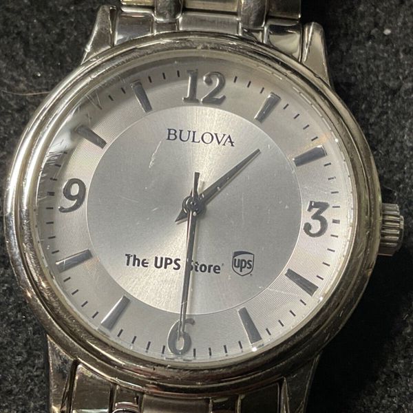 BULOVA C8337086 Mens Watch Stainless Bracelet Band UPS Logo on Silver ...
