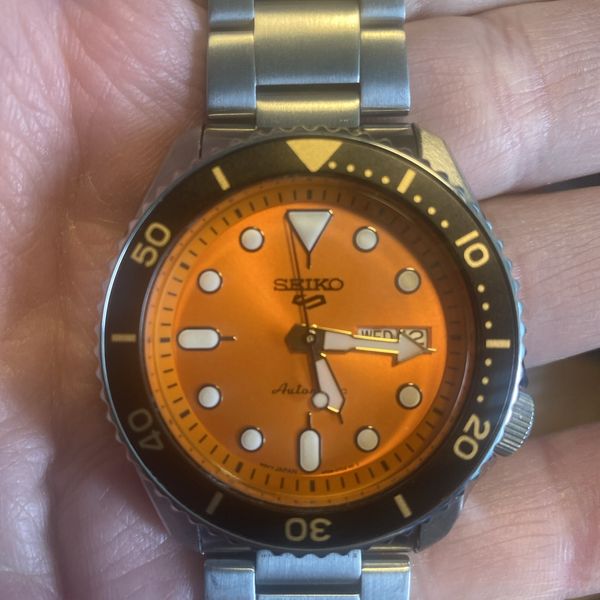 Seiko 5 Sports Orange Men's Watch - SRPD59 With Orange Silicone Strap ...