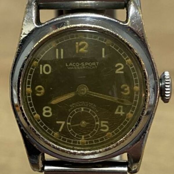 GENTS 1940s “ LACO” Sport Wasserdicht GERMAN ww2 MILITARY Pilots Watch ...