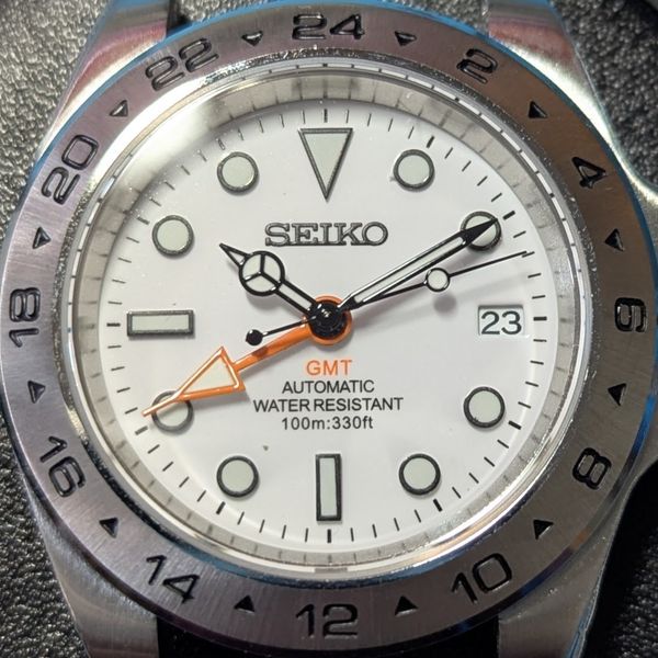 Premium Seiko MOD GMT watch Explorer II 2 Polar style, NH34 automatic ...