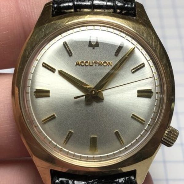 Vintage 1976 Bulova Accutron Gold Plated Tuning Fork 218 Men's Watch ...