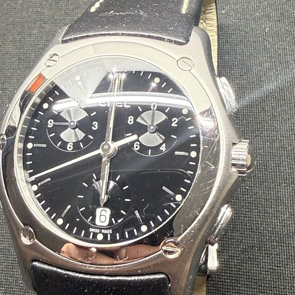 EBEL Classic Wave Black Dial Stainless Steel 40mm Men's Watch-REPAIR ...