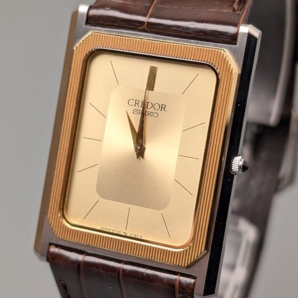 [Unused] SEIKO CREDOR 6730-5090 Gold 14K Bezel Tank Quartz Men's Watch ...