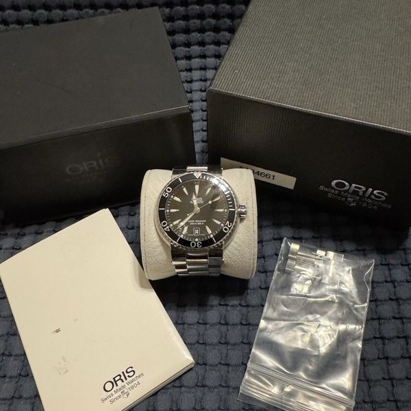 ORIS Mens Divers Date Ref 7533P Automatic 200m/666ft Diver Watch w/ Box ...