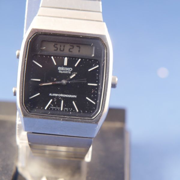 Vintage Seiko H557-503A Dual Display Ana-Digi Watch Blue Dial. Original ...