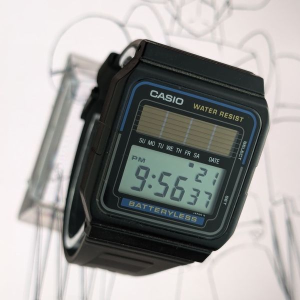 MINT CASIO FB-52W BATTERYLESS WATCH VTG 1986 - WITH STRONG CAPACITOR ...