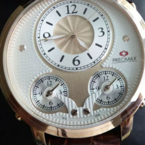VERY RARE! PRECIMAX SWISS Rosevelt Rose GOLD WATCH - New Battery Never ...