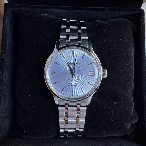 Seiko Cocktail Time Presage Ice Blue Women's Automatic Dress Watch ...