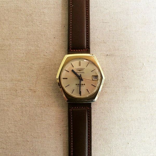 LONGINES ADMIRAL 5 STARS 10K GOLD FILLED HEXAGON AUTOMATIC MENS WATCH ...