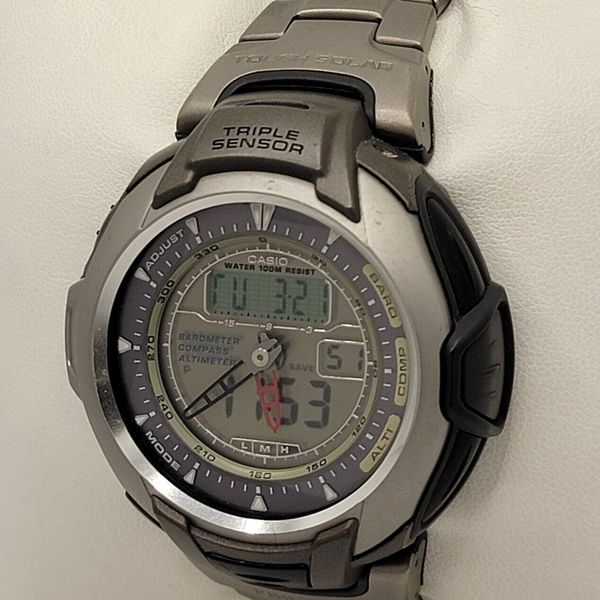 Mens Casio Protrek PRG-60 Triple Sensor Baro Compass Alti Ana Digi Watch 2767 H3 | WatchCharts ...