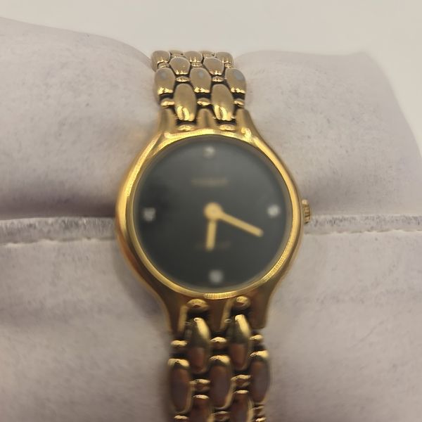 Tissot Stylist Black Dial Gold Tone Stainless Steel E240 Women's ...